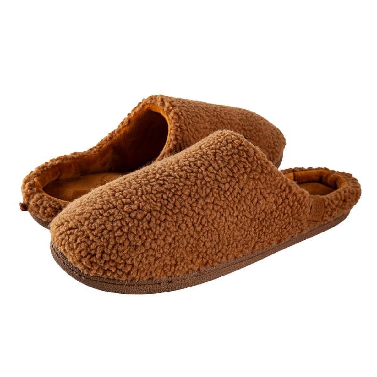 OoohGeez Men's Cozy Sherpa Slip On Slippers, Fuzzy Outdoor Shoes ...