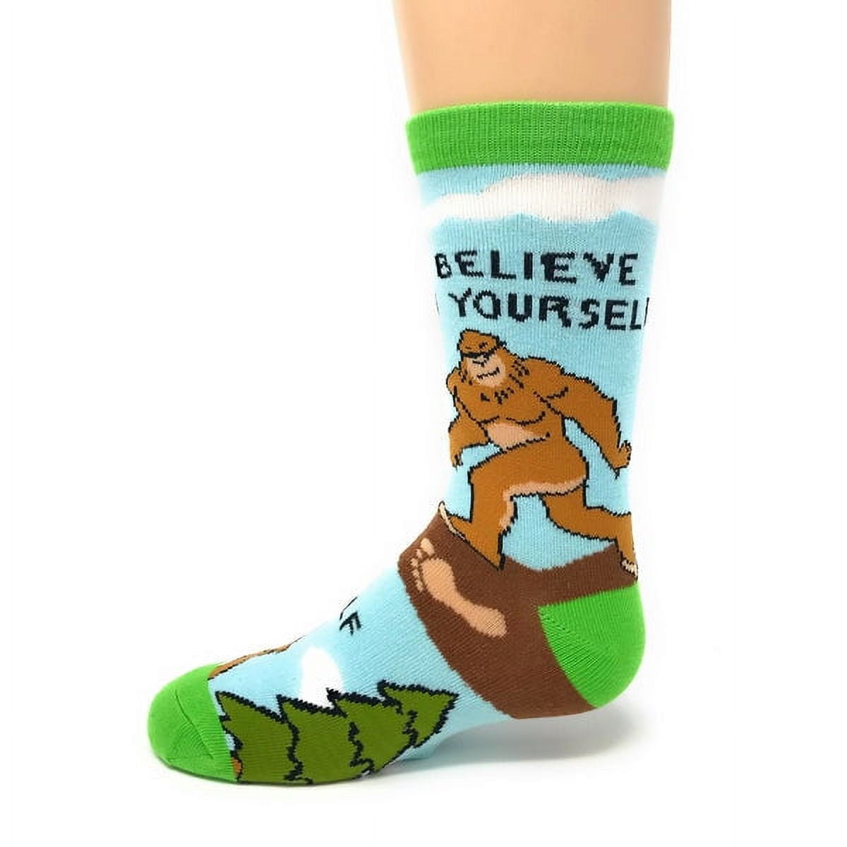 Oooh Yeah Kids Bigfoot Crew Socks, Funny Colorful Cotton Socks, Novelty ...