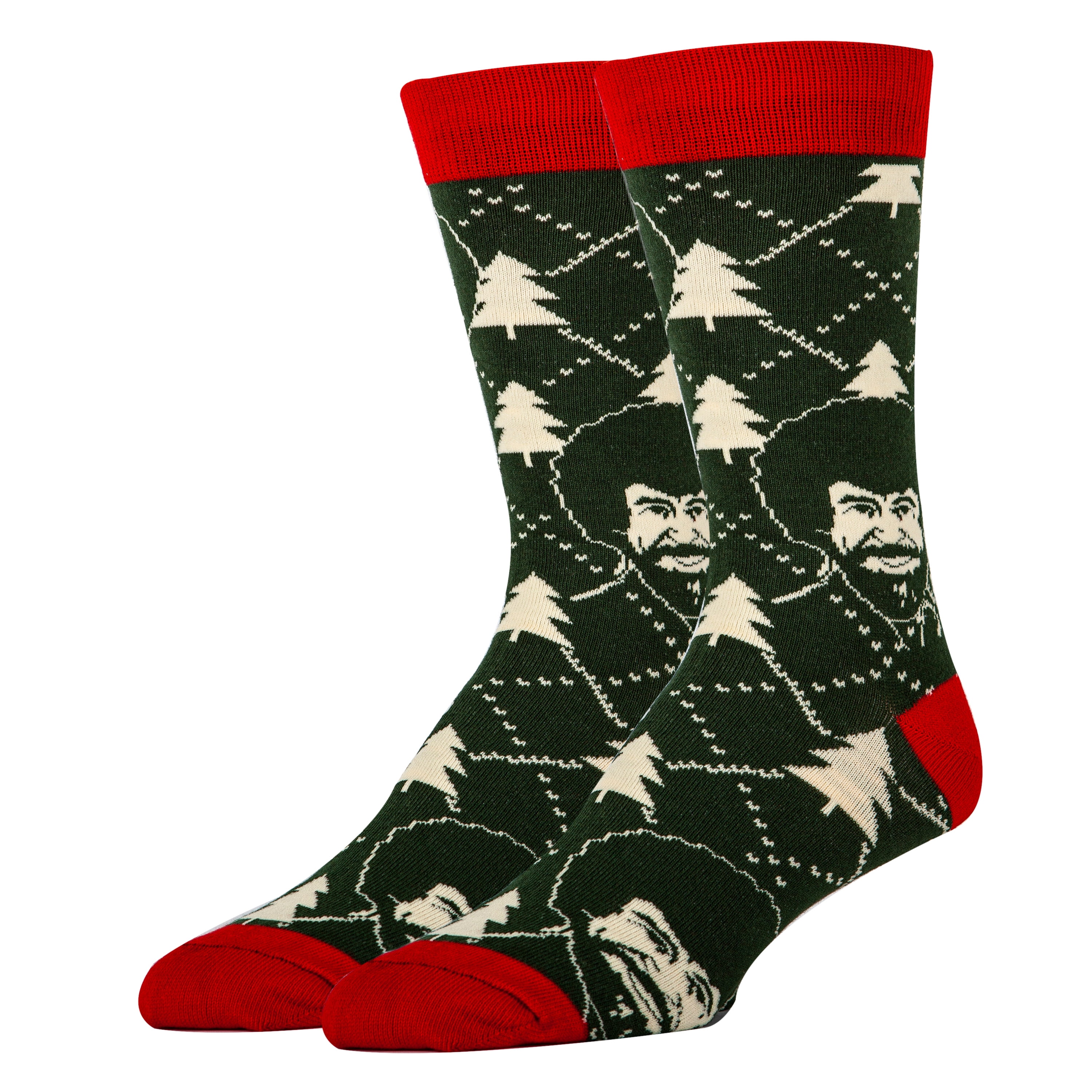 OoohYeah Mens Novelty Bob Ross Crew Socks, Christmas Fashion Socks ...