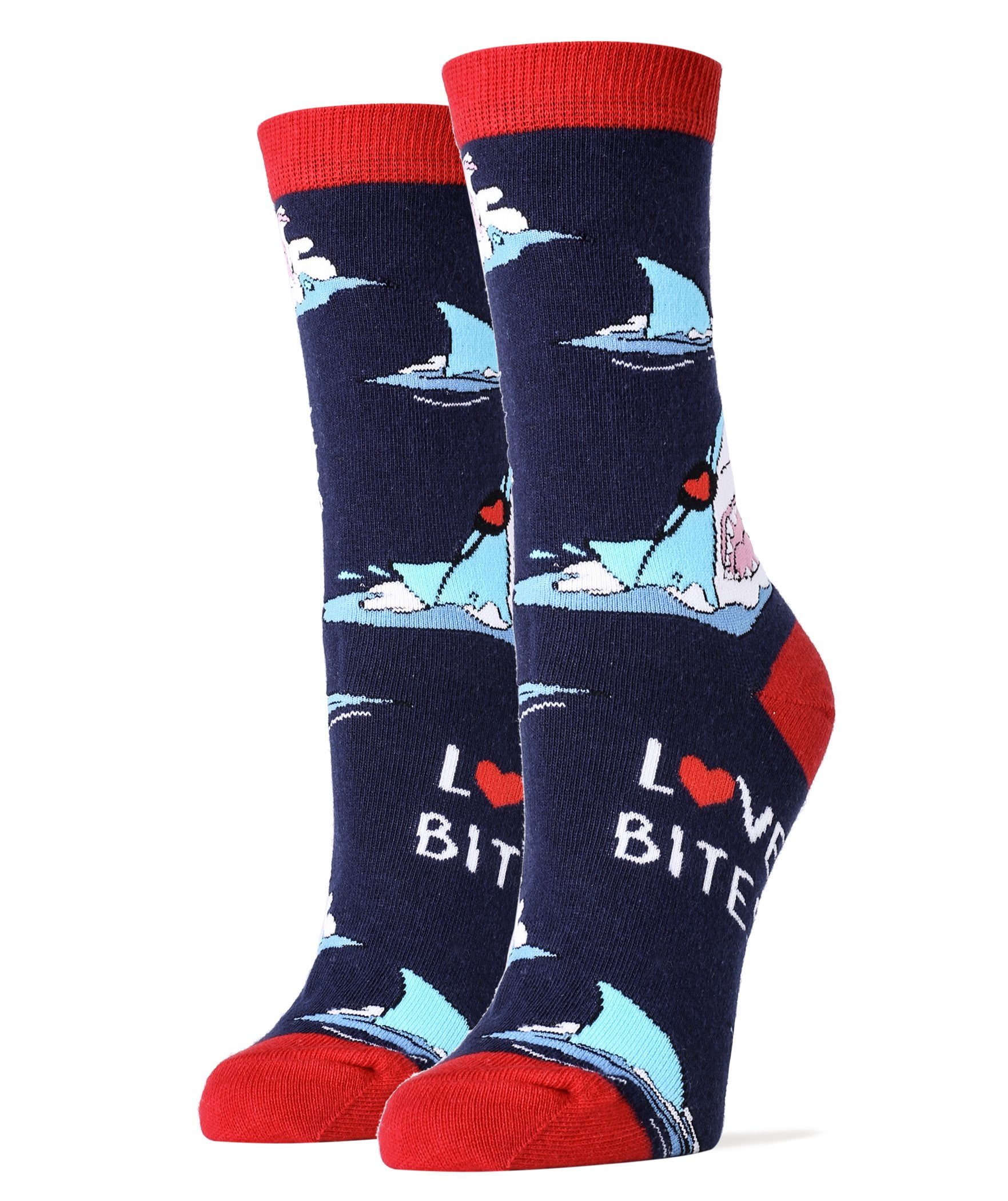 OoohYeah Women's Funny Novelty Shark Crew Socks, Crazy Fashion Stocking ...