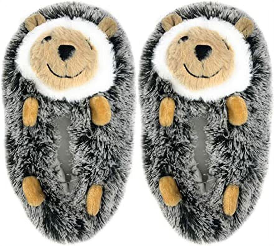 Ooohgeez Kids Fuzzy Animal Slippers, Hedge Hugs, Cute Funny Cozy Non ...