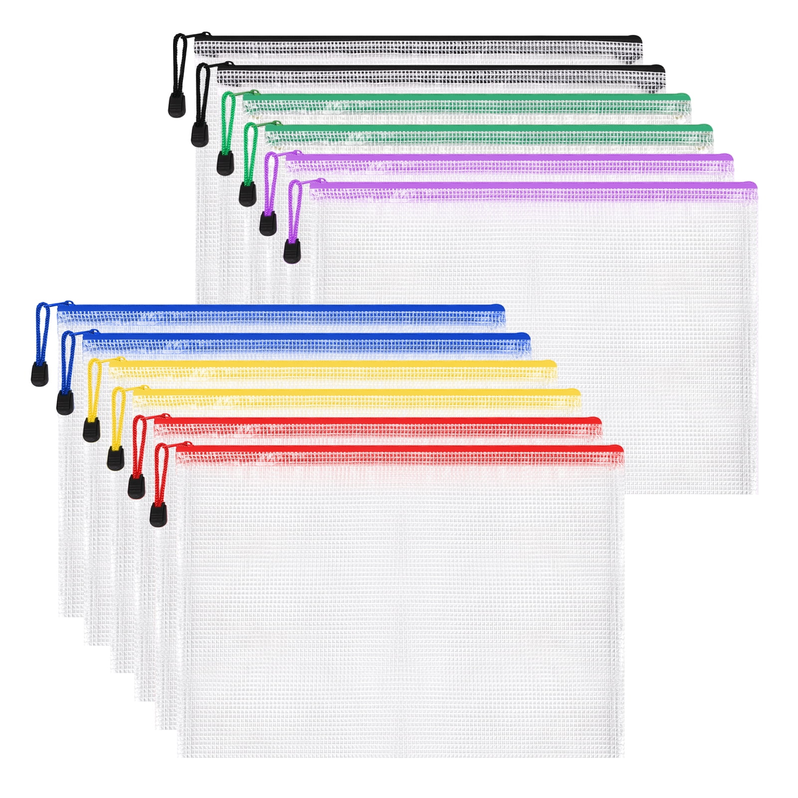 Oop-free Mesh Zipper Pouch, Binder Pockets, Letter Size, A4, Assorted ...