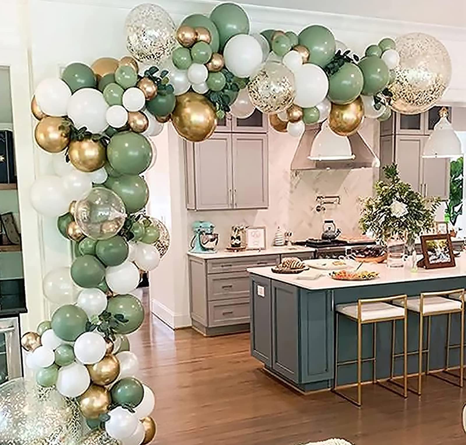 Oopat DIY Sage Green MSF2 and White balloon Garland Arch Kit for Baby ...