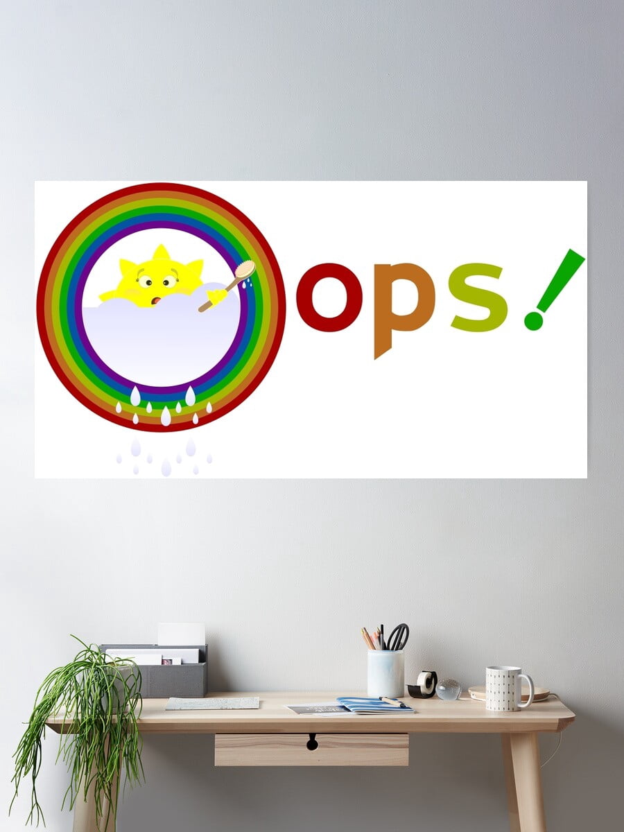 Oops Illustration On A Sun Bathe In The Clouds And A Rainbow Appeared ...