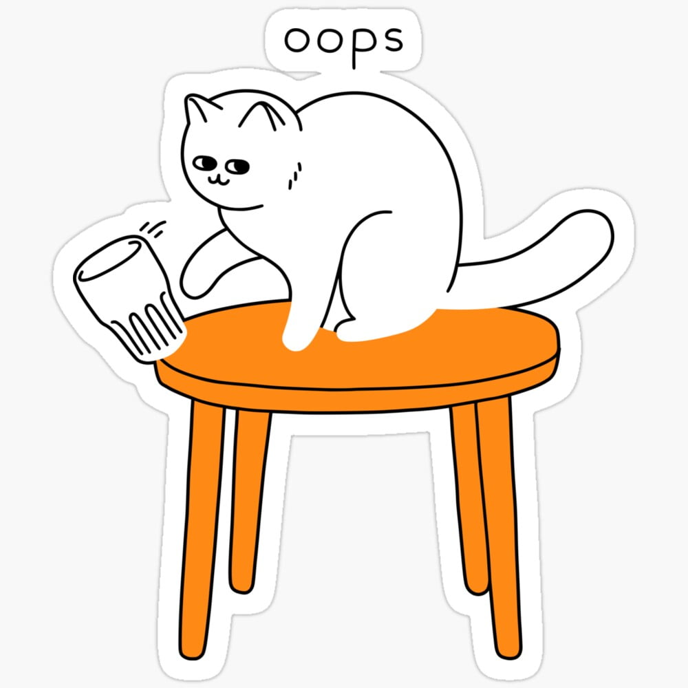Oops Sticker Phone Decal Water Bottle Stickers Car Decals, Laptop ...