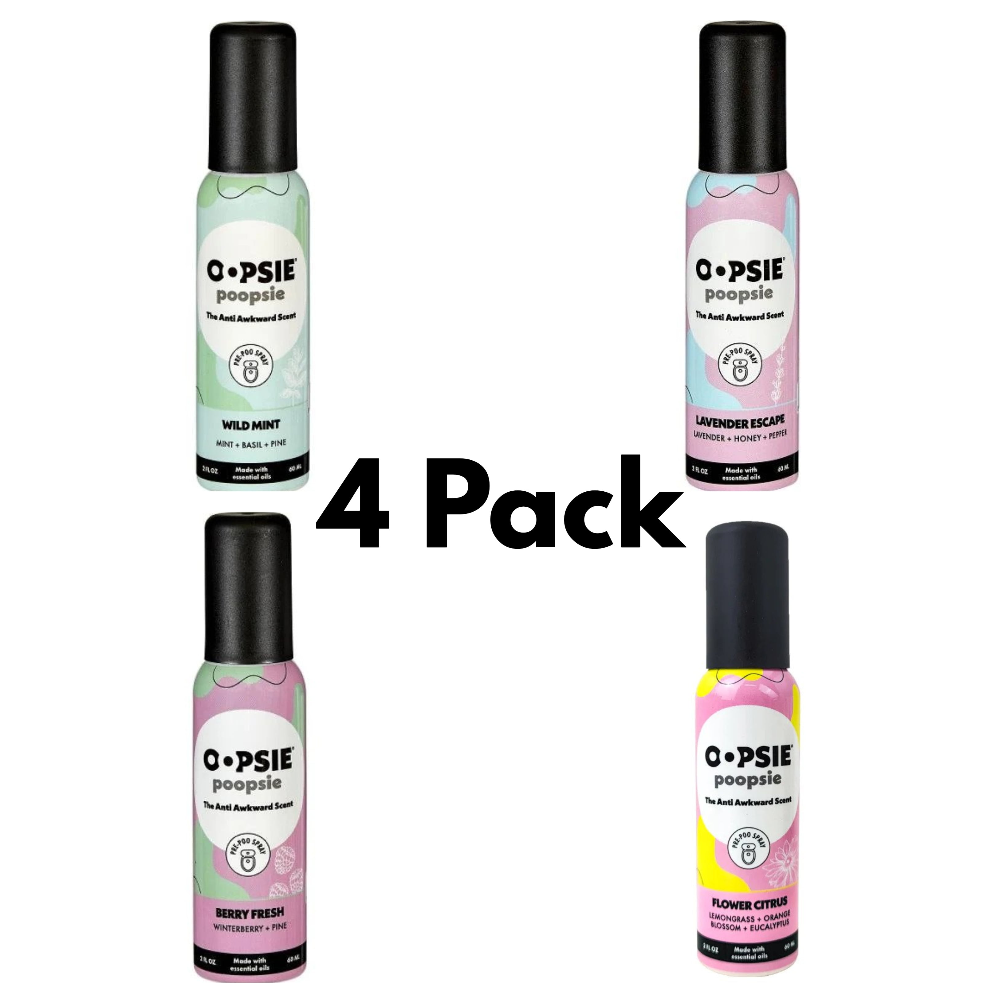 Oopsie Poopsie Scented Pre-Poo Toilet Odor Eliminator - Flower Citrus ...