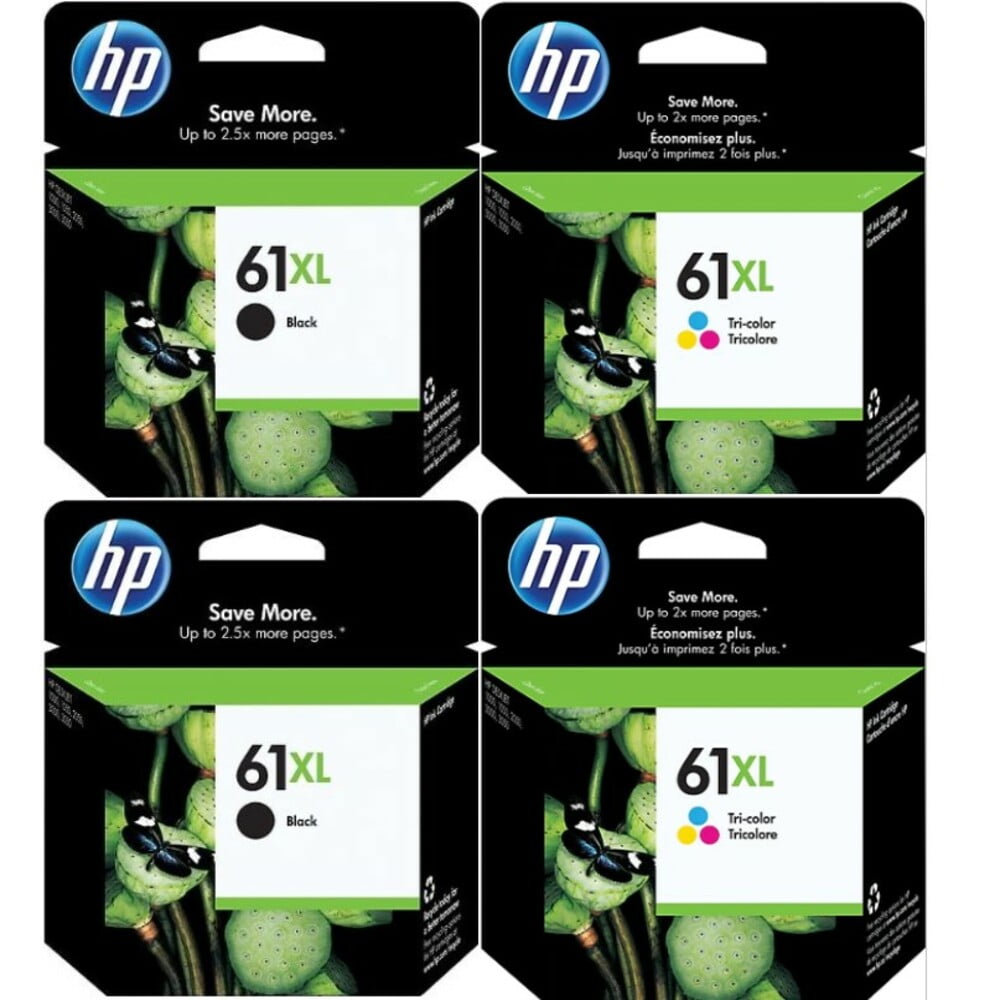 HP 61XL High Yield Black & Tri-Color Ink Cartridges, 2-Pack, Genuine ...