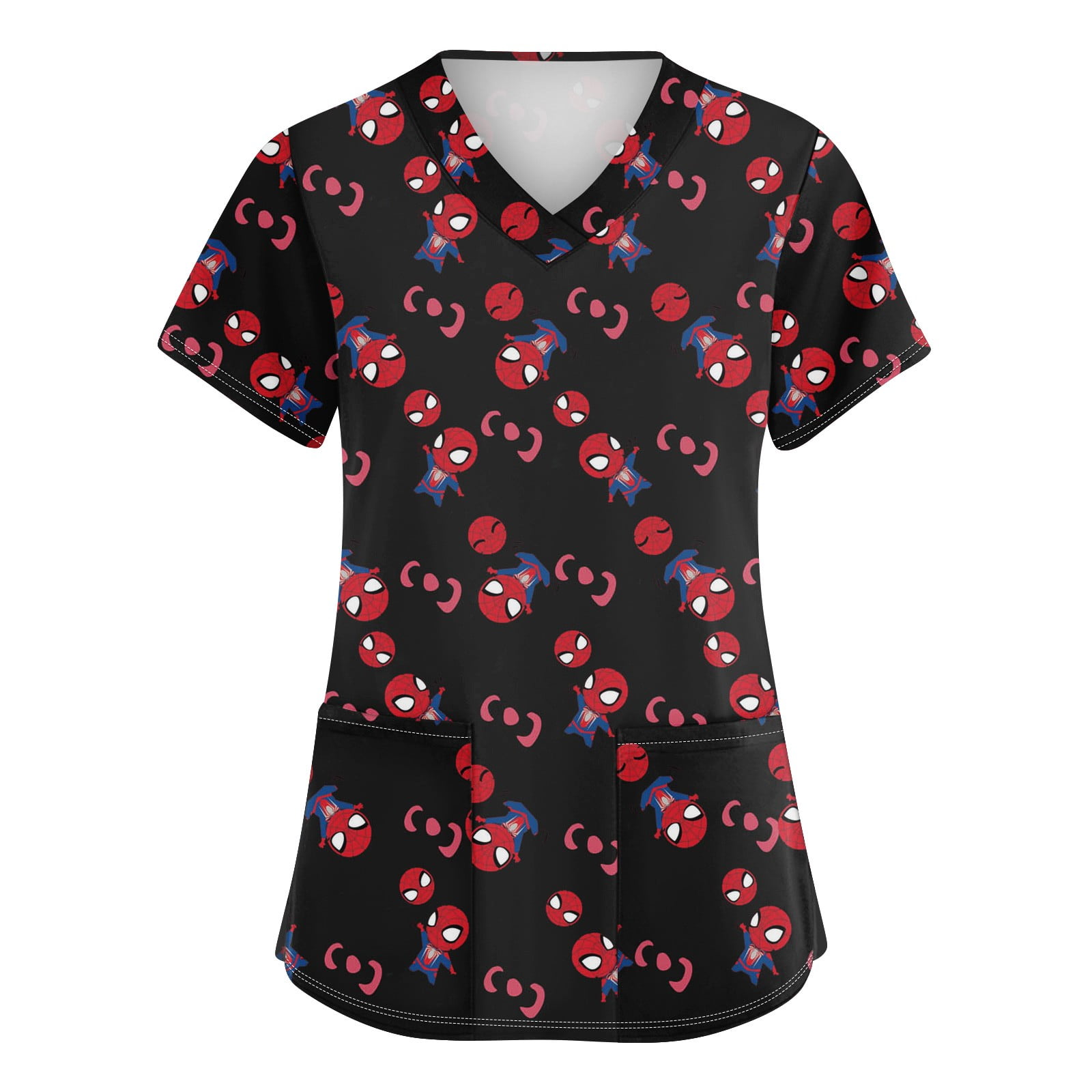 Ootengo Spidey and His Amazing Friends Printed Scrub Tops Women, Movie ...