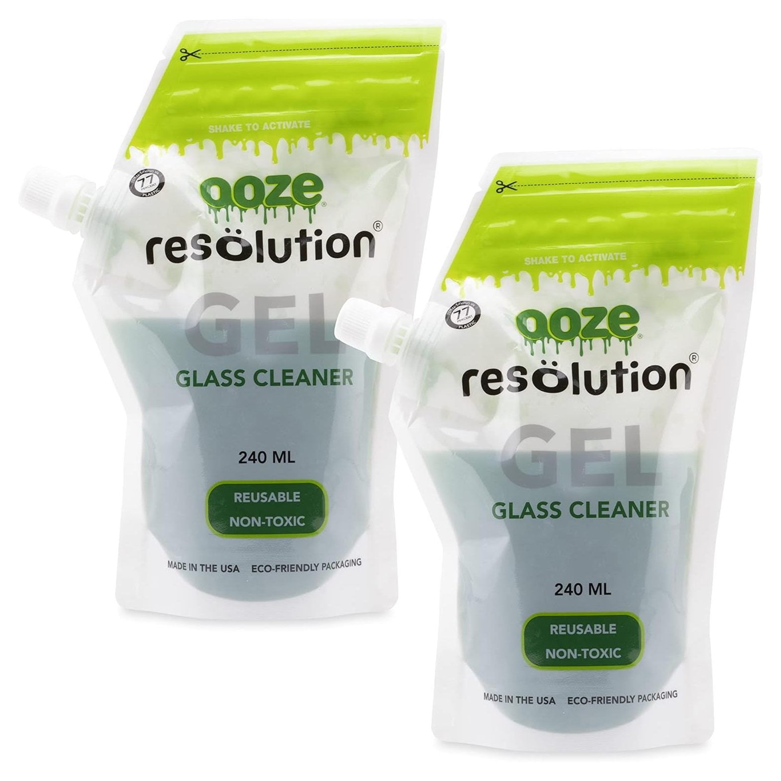 Ooze Re Gel Glass Cleaner (2 Pack 240ml Each) - Liquid Cleaning Natural ...