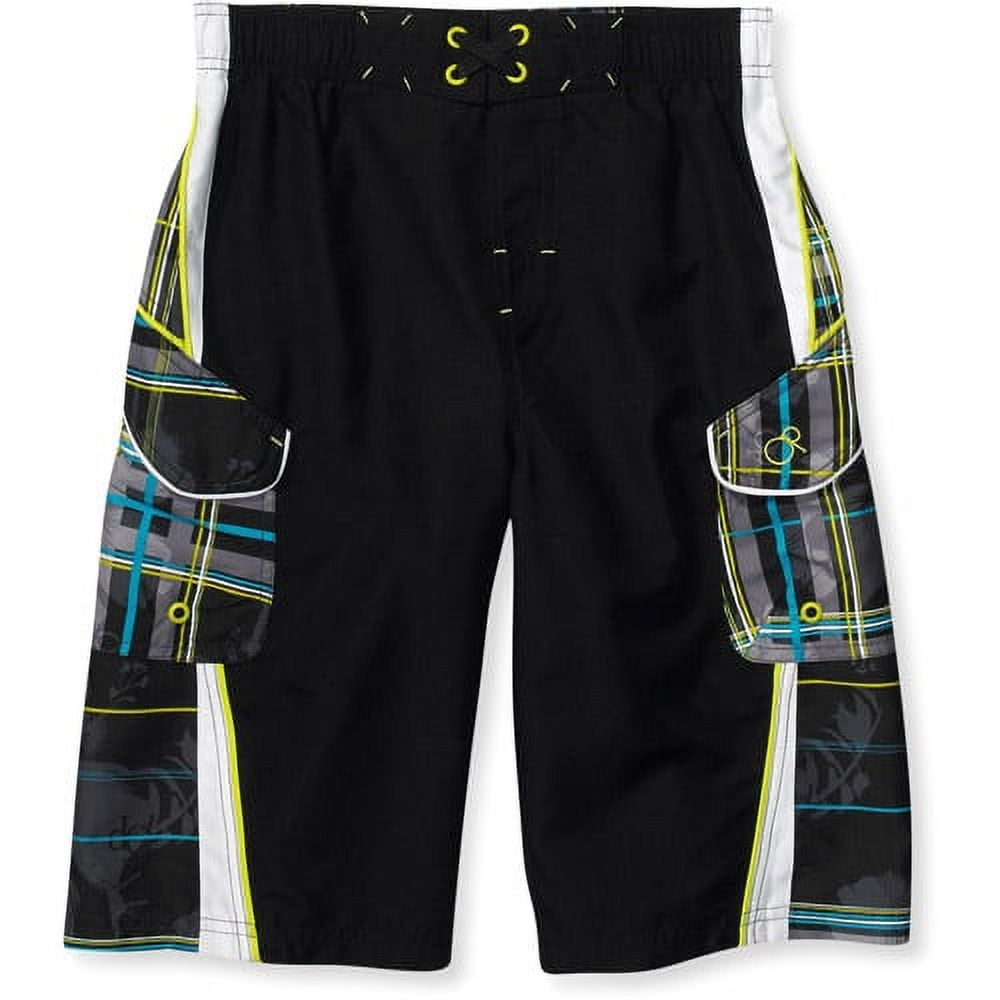Op - Boys' Floral Plaid Swim Trunks - Walmart.com