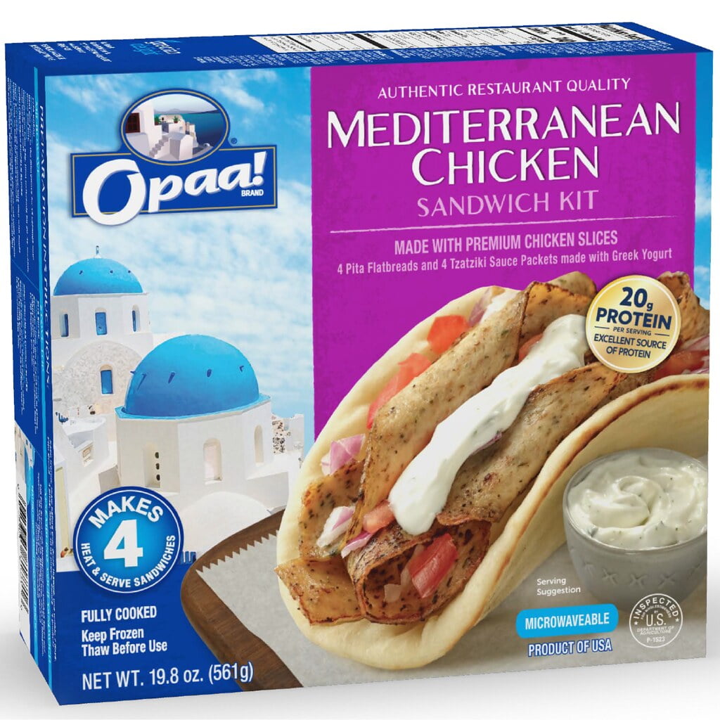 Opaa! Premium Mediterranean Chicken Gyros Sandwich Kit 19.8oz, Frozen ...