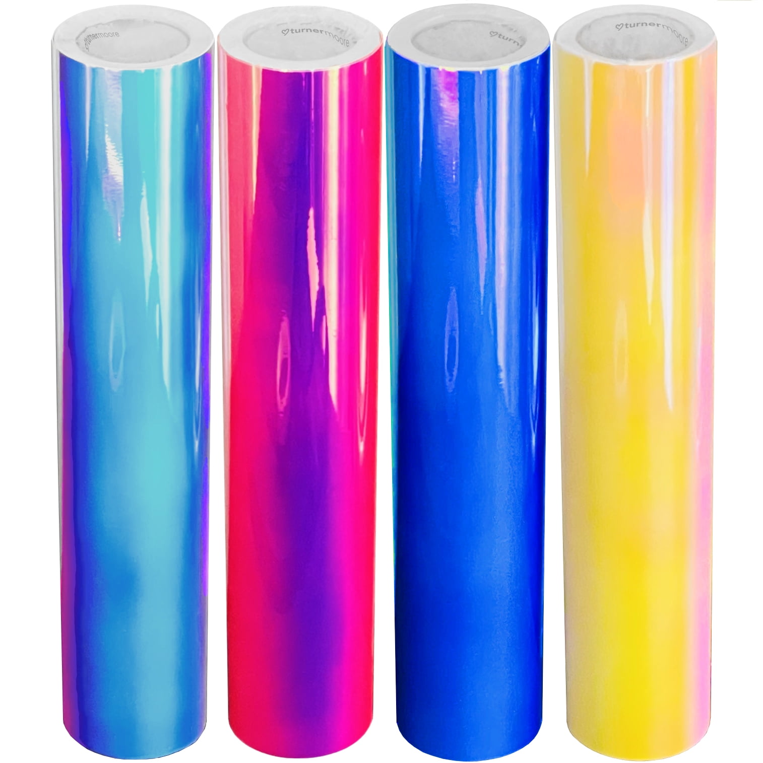 Opal 4-Pack Vinyl 12"x12" Sheets of Holographic White, Pink, Yellow ...