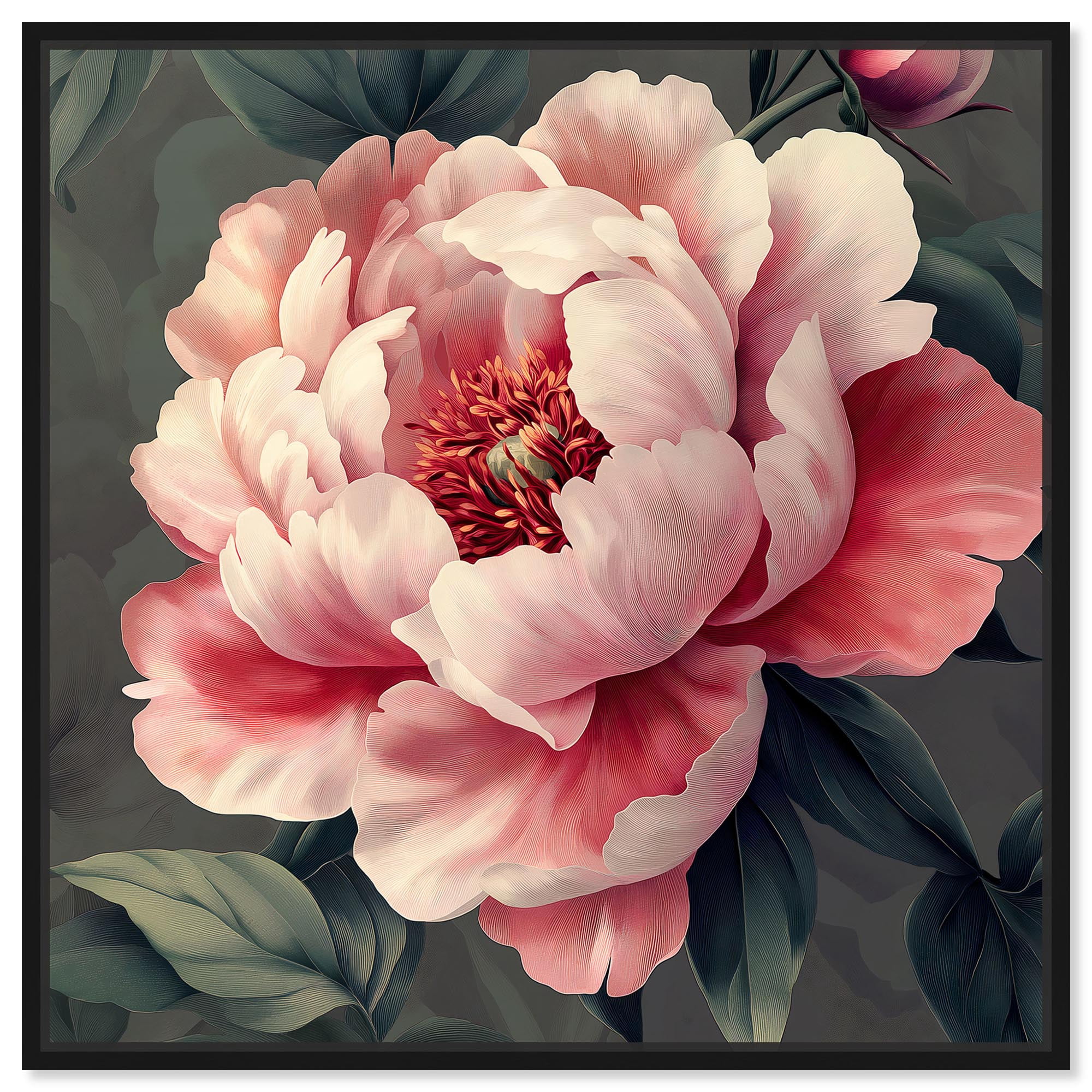 Opal Bloom Ii Canvas Elegant Floral Art By Art Remedy Black Frame 24