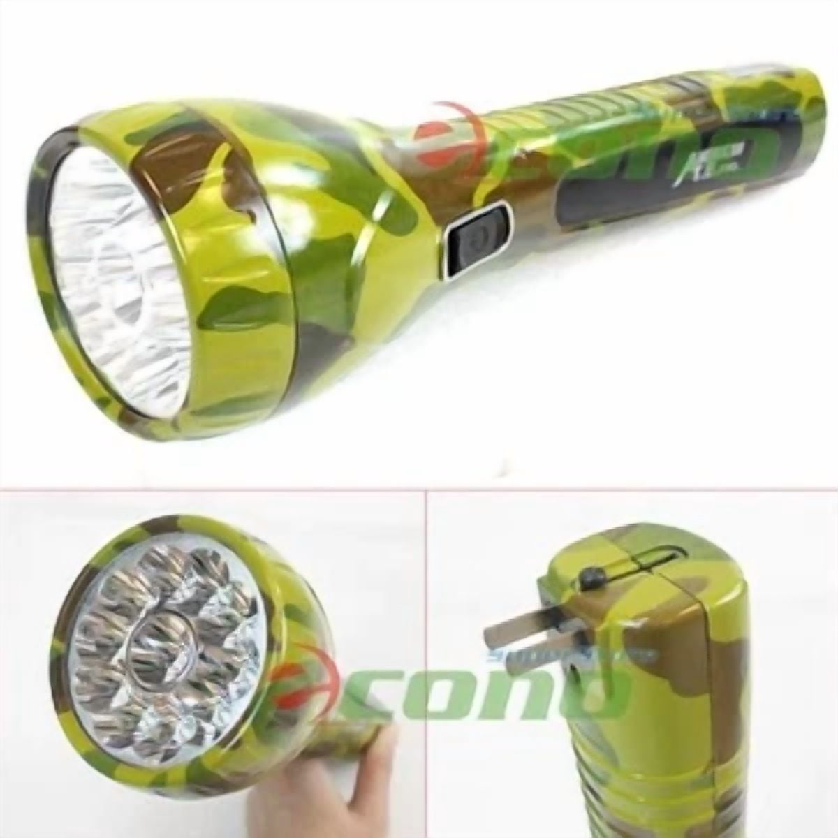 Opal-Lot Two 11 Led Camouflage Rechargeable Spot Work Light Flashlight ...