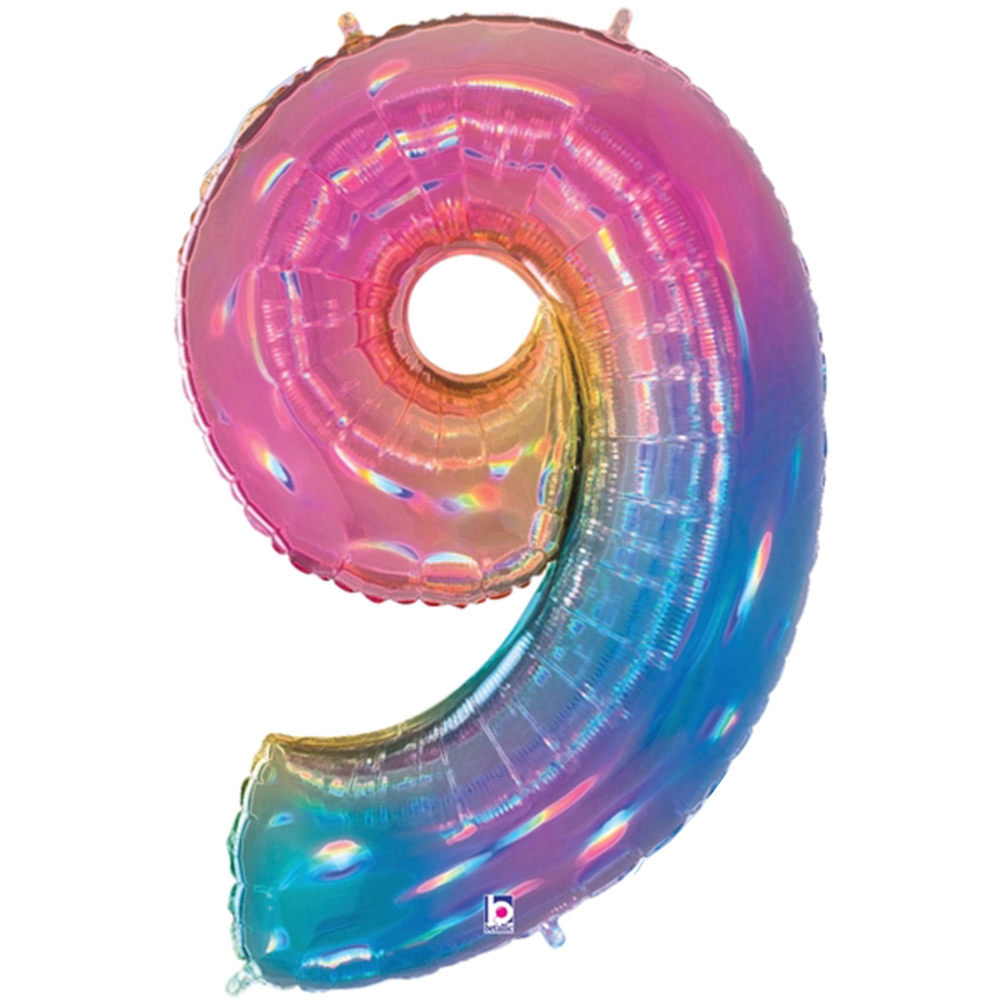 Megaloon Number 9 Opal Rainbow 34 Inch Foil Mylar Balloon [15849RW ...