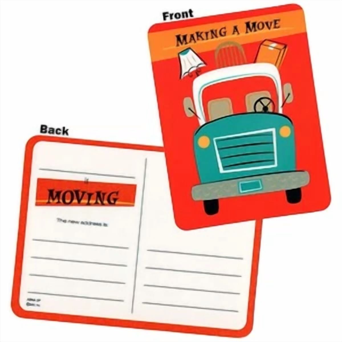 Opal-Set Of 12 "Making A Move" Truck New Home Address Announcement ...