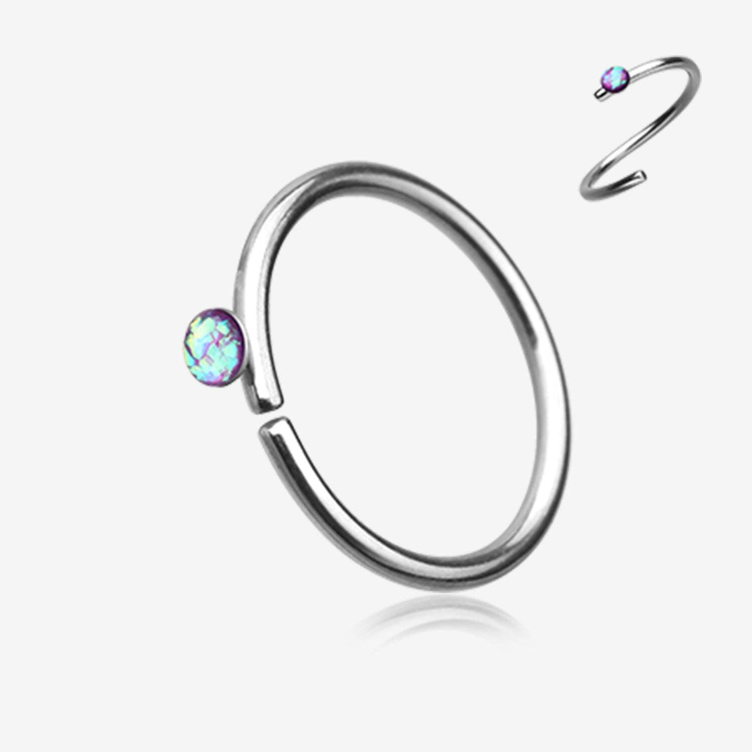 Opal Sparkle Bendable Hoop Ring - Walmart.com