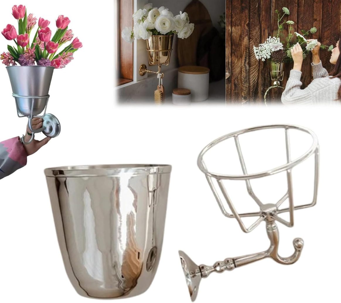 Opal Wall Vessel, Brass Wall Vase,Multi-Function Hanging Organizer with ...