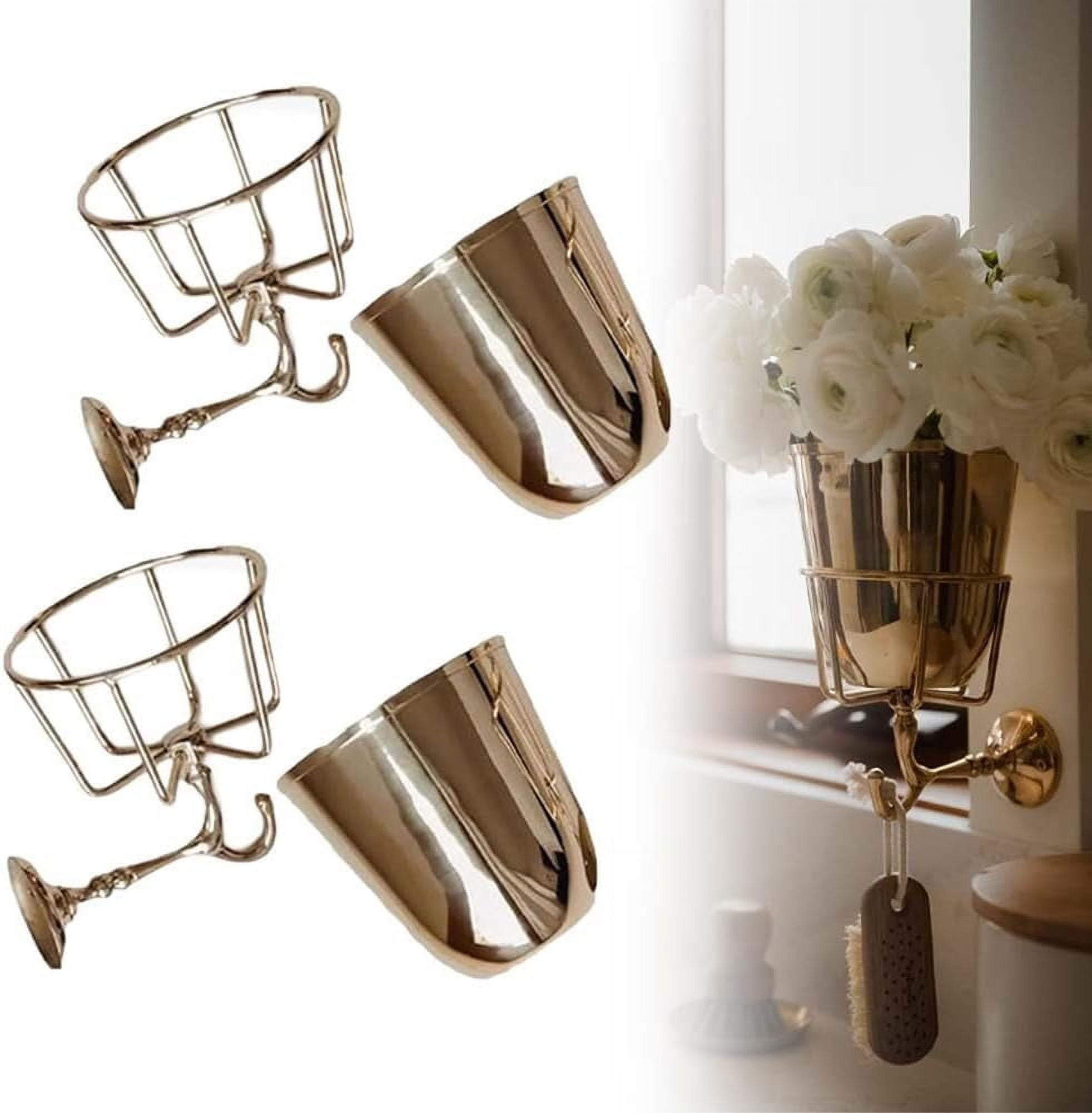 Opal Wall Vessel, Wall Mounted Brass Container Vase, Handcrafted ...