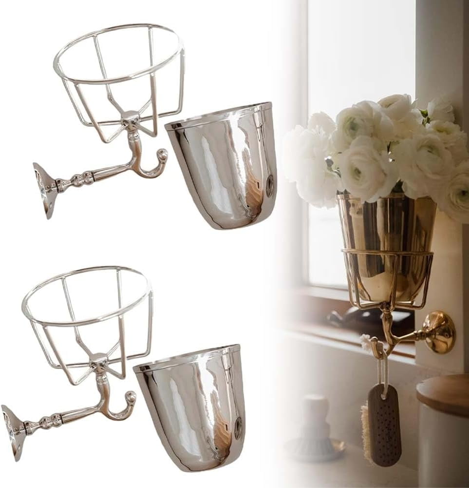 Opal Wall Vessel, Wall Mounted Brass Container Vase, Handcrafted ...