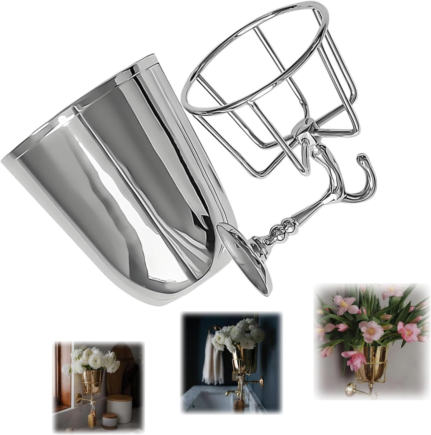 Opal Wall Vessel,Wall Mounted Brass Container Vase,Multi-Function ...