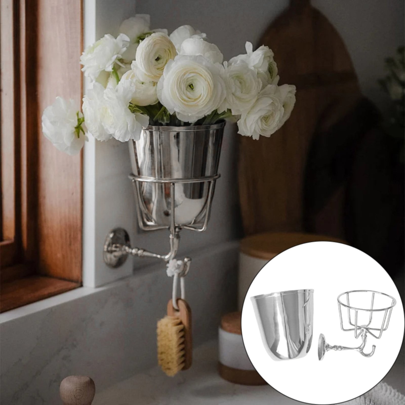 Opal Wall Vessel, Wall Mounted Brass Container Vase, Multi-Function ...