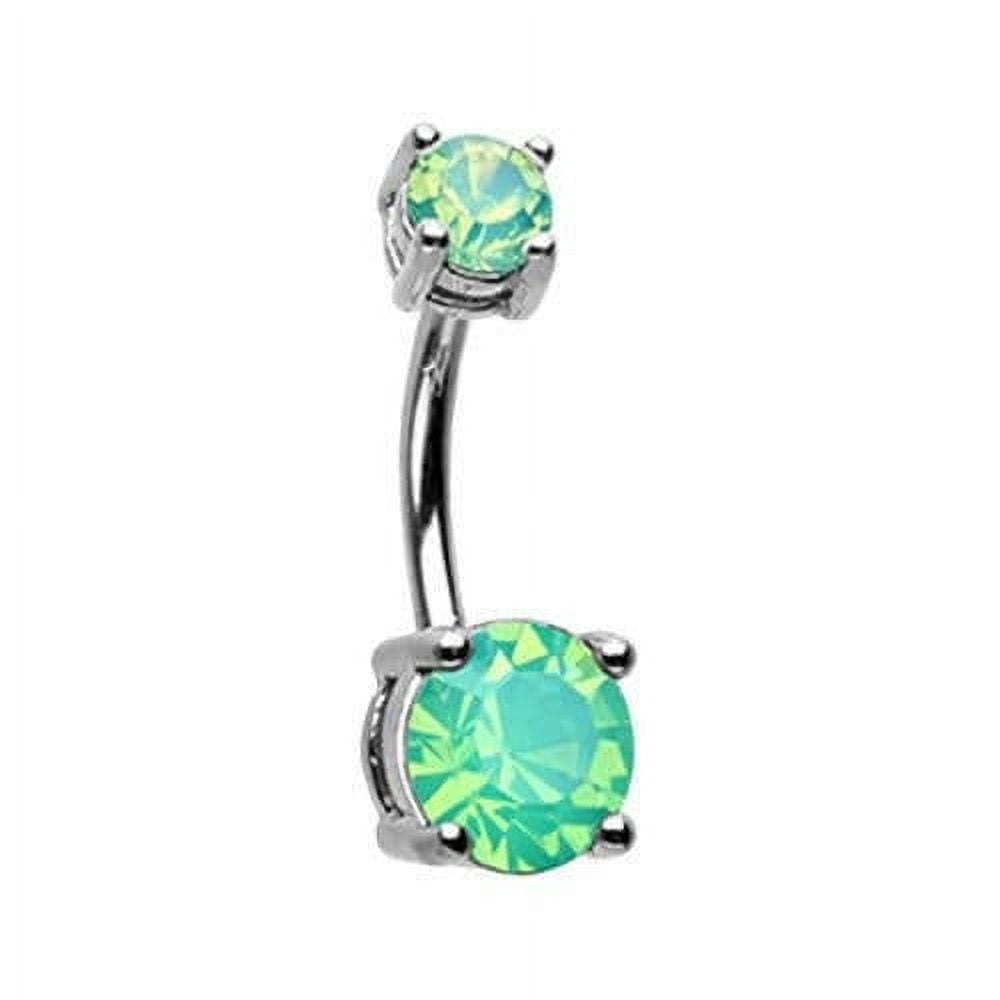Opalescent Brilliant Sparkle Gem Prong Set Belly Button Ring - Walmart.com