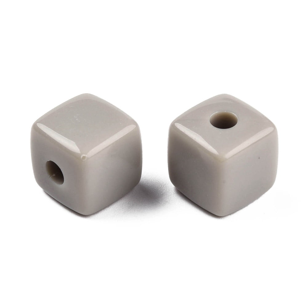Opaque Acrylic Beads Cube Dark Gray 12.5x12.5x12.5mm Hole: 3.5mm about ...