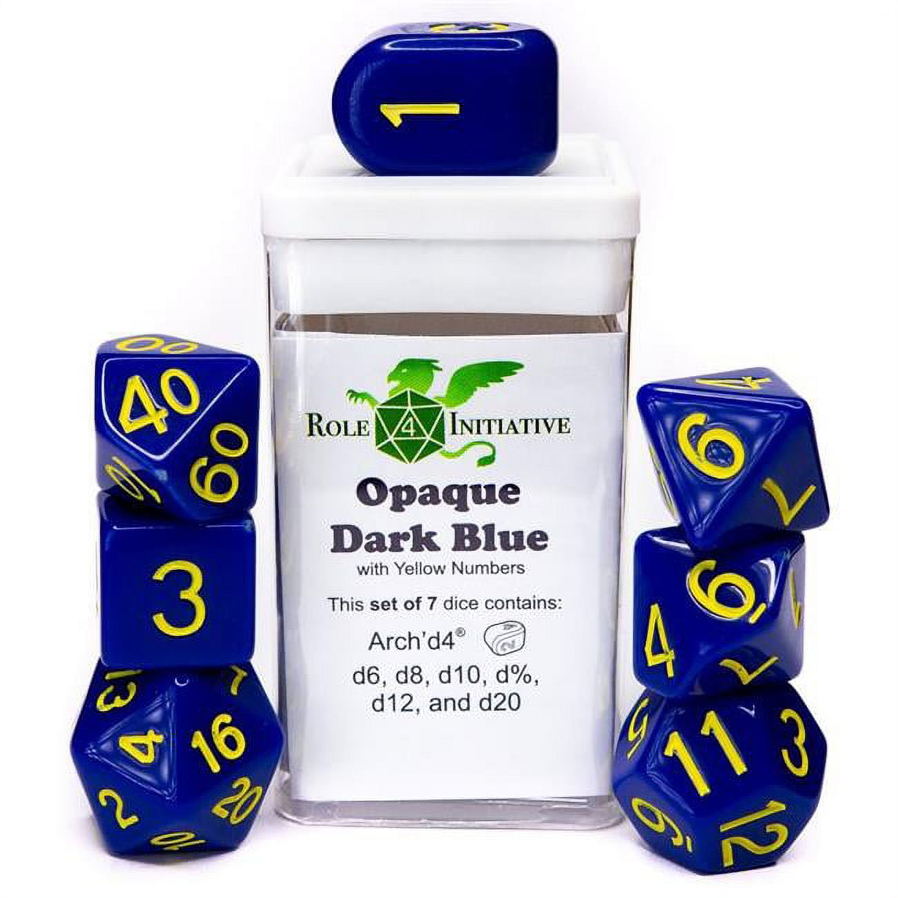 Opaque Dice, Dark & Blue - Set of 7 - Walmart.com