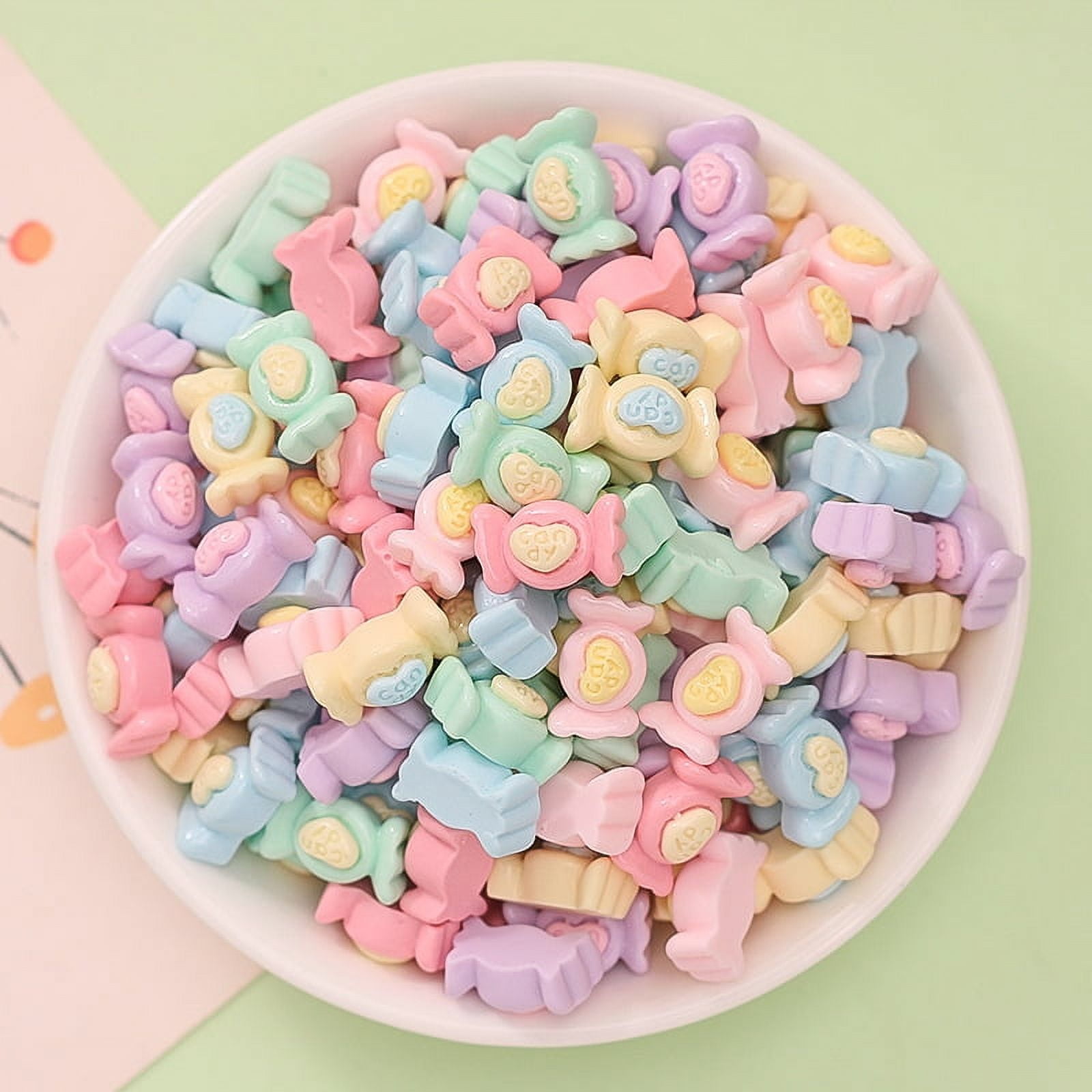 Opaque Resin Imitation Food Decoden Cabochons Candy Mixed Color 9x16x7 ...