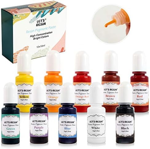 Opaque Resin Pigment,10 Colors Epoxy Resin Pigment Paste Each 0.35oz ...