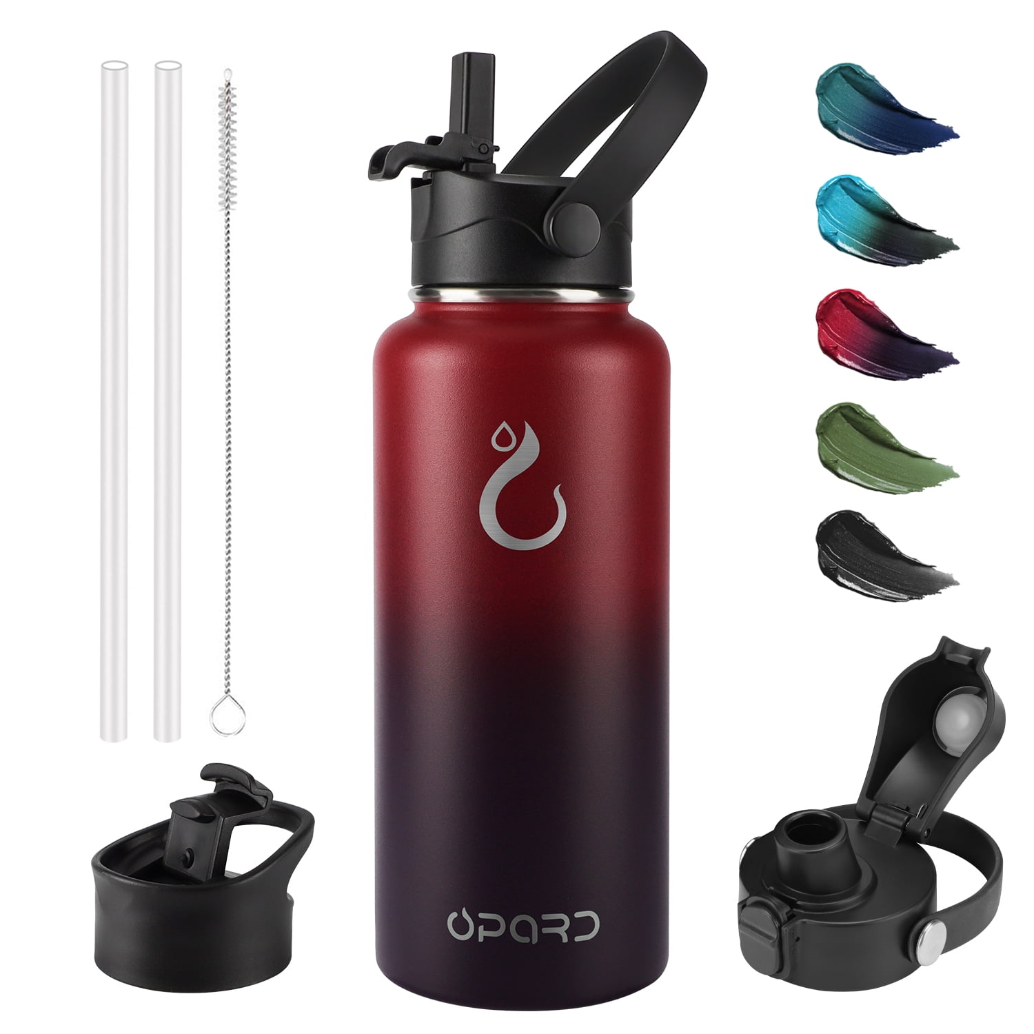 Opard Sports Water Bottle, 32 Oz, Vacuum Insulated Stainless Steel, 3 ...
