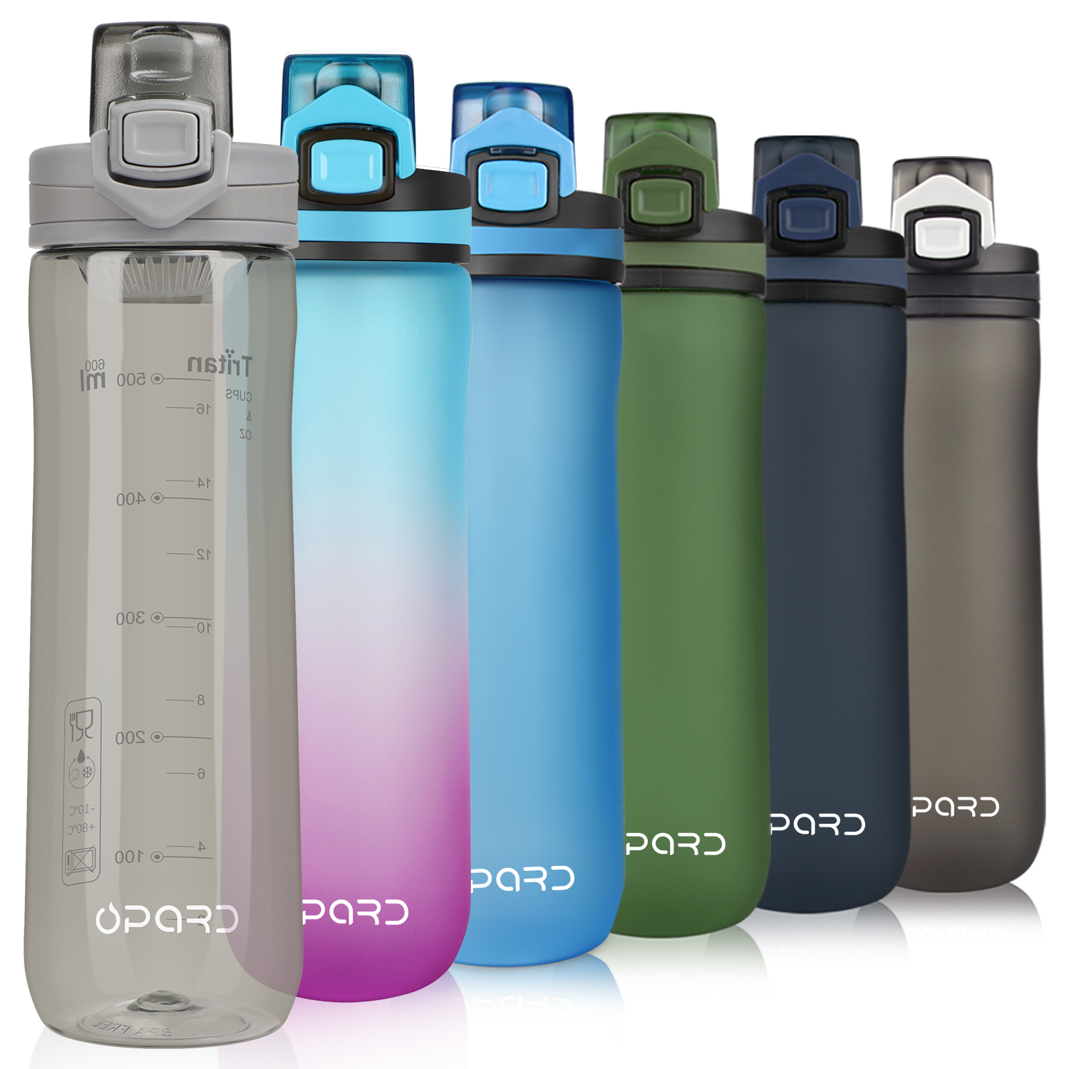 Opard 20 Oz Sports Water Bottles for Daily Intake Tracking, BPA Free ...