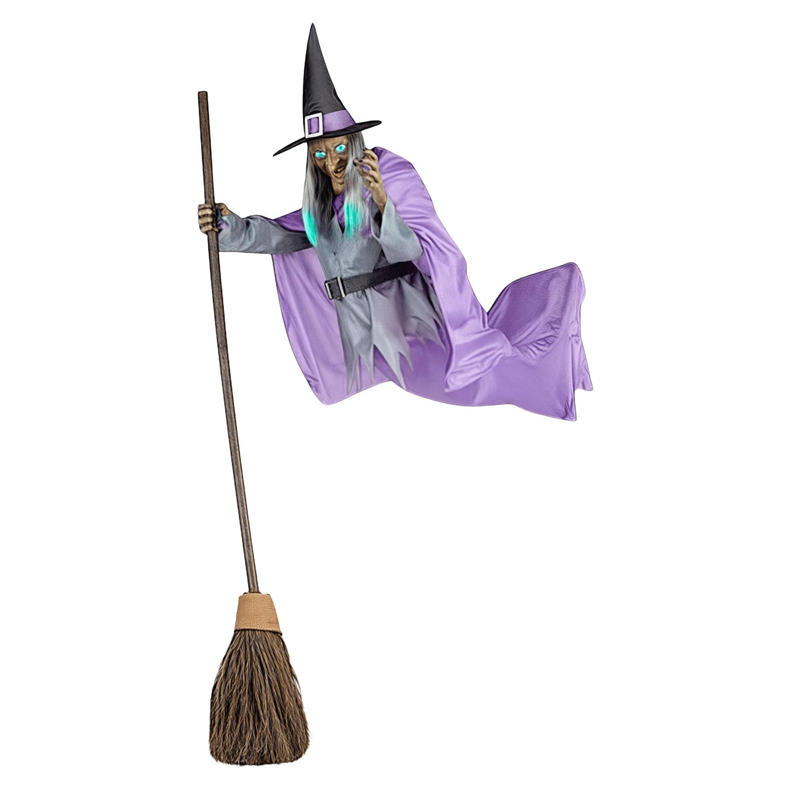 Opehuo 6 FT Halloween Flying Witch Decor,Halloween Animatronic Flying ...