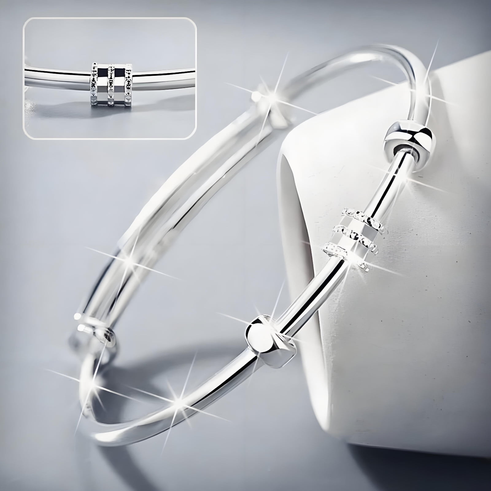 Opehuo Handmade 925 Sterling Silver Bangle Bracelets,High Polish Adjustable Women's Small Savage ...