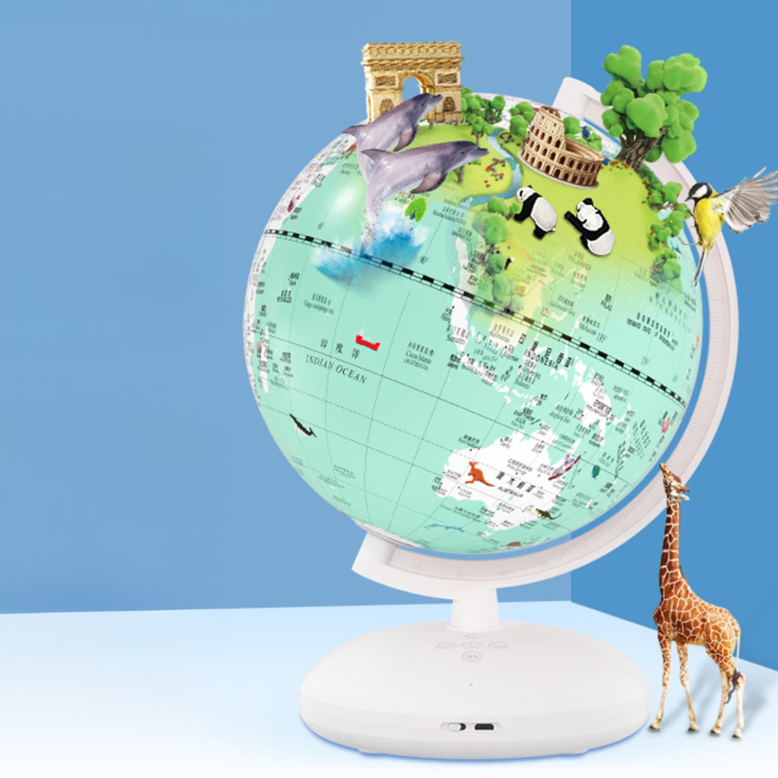 Opehuo Illuminated Globe for Children,Intelligent Voice Interactive ...
