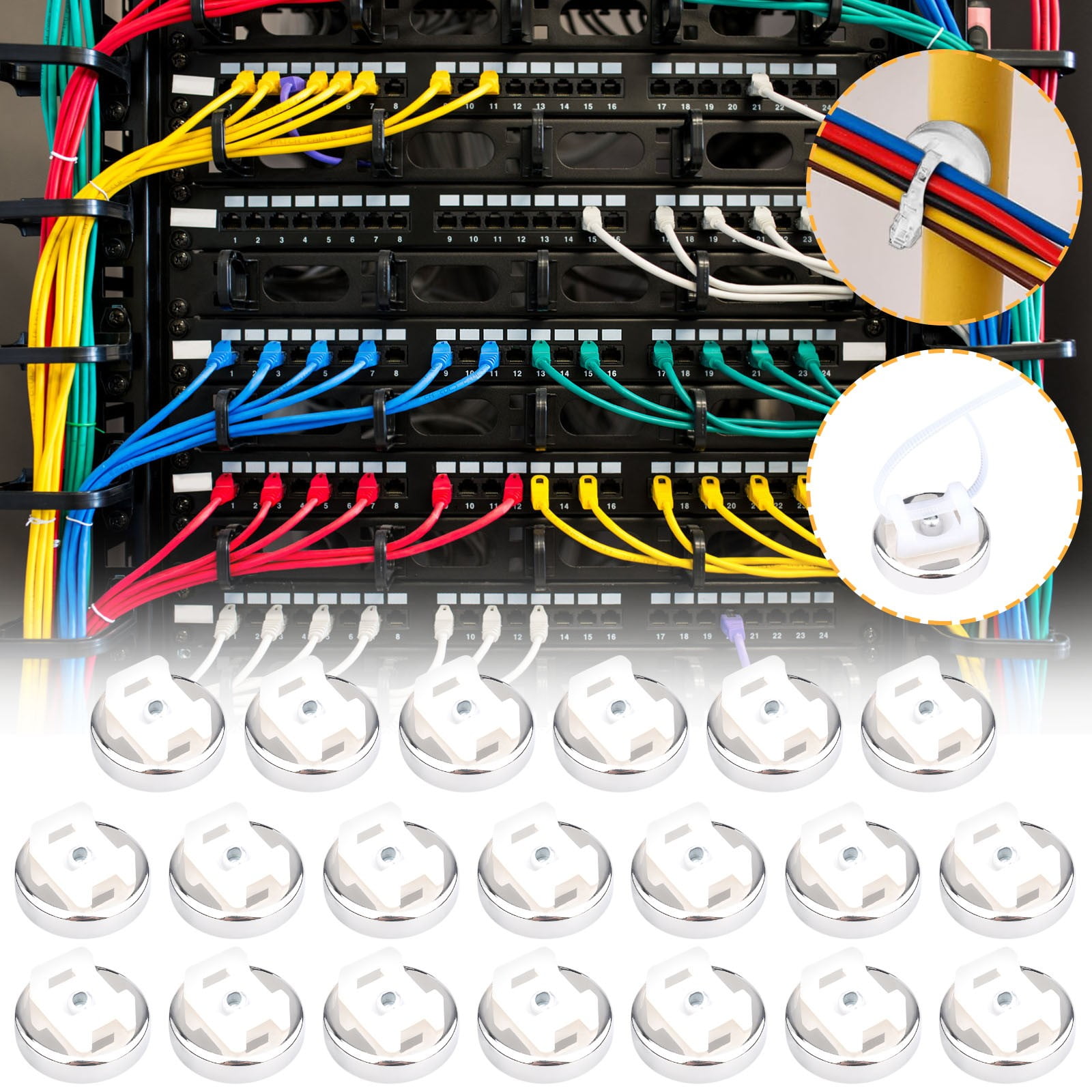 Opehuo Magnetic Cable Zips Ties Mount Kit,Heavy Duty Magnetic Cable Zip ...