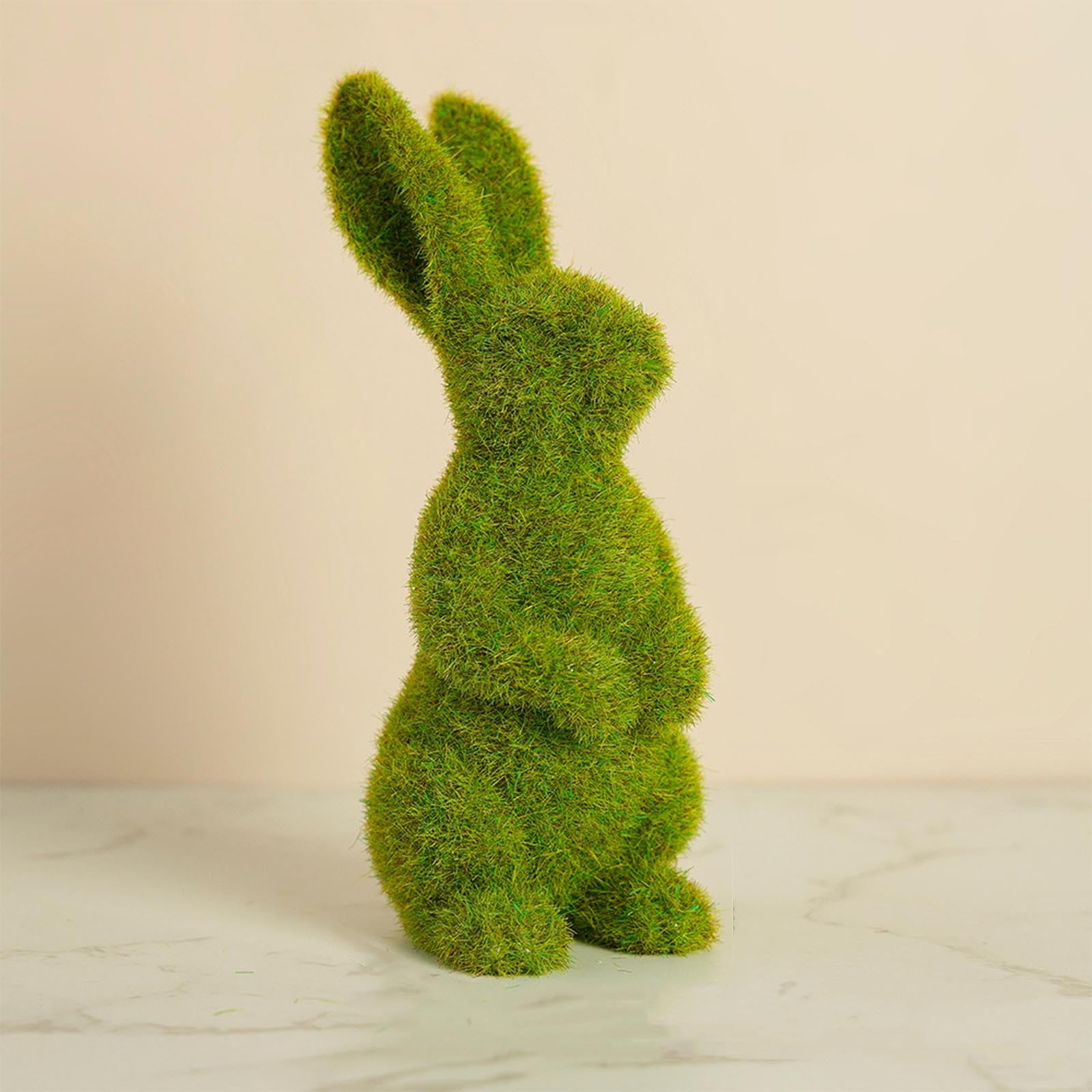 Opehuo Moss Rabbit Foam Ornament,Garden Artificial Moss Rabbit Easter ...