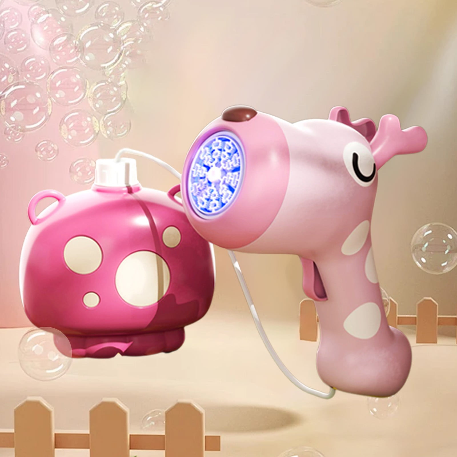 Opehuo Rechargeable Automatic Bubble Gun with Lights Music,Portable ...