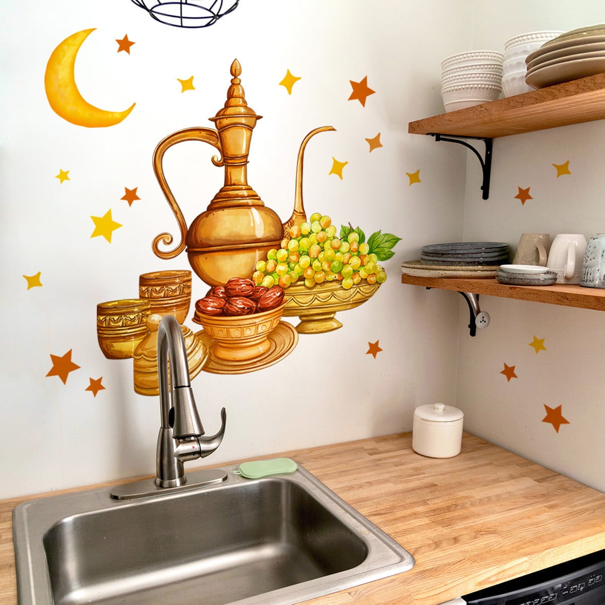 Opehuo Star Fruit Wallpaper Background,Middle Eastern Ethnic Wall ...