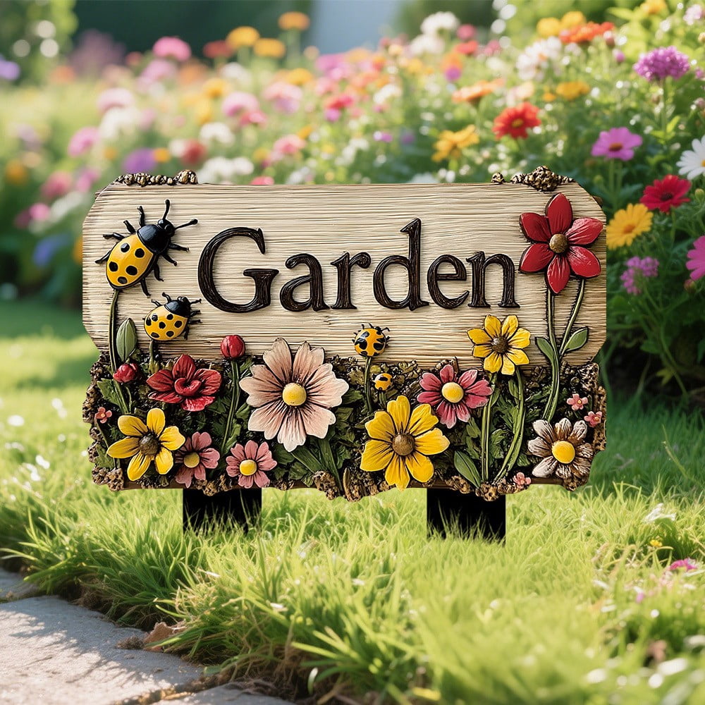 Opehuo Wooden Personalized Garden Sign with Stake,Welcome Plaques ...