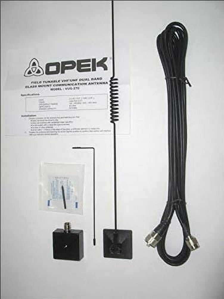 Opek VUG-270 Dual Band VHF/UHF Hi-gain Window on Glass Mount Mobile Ham ...