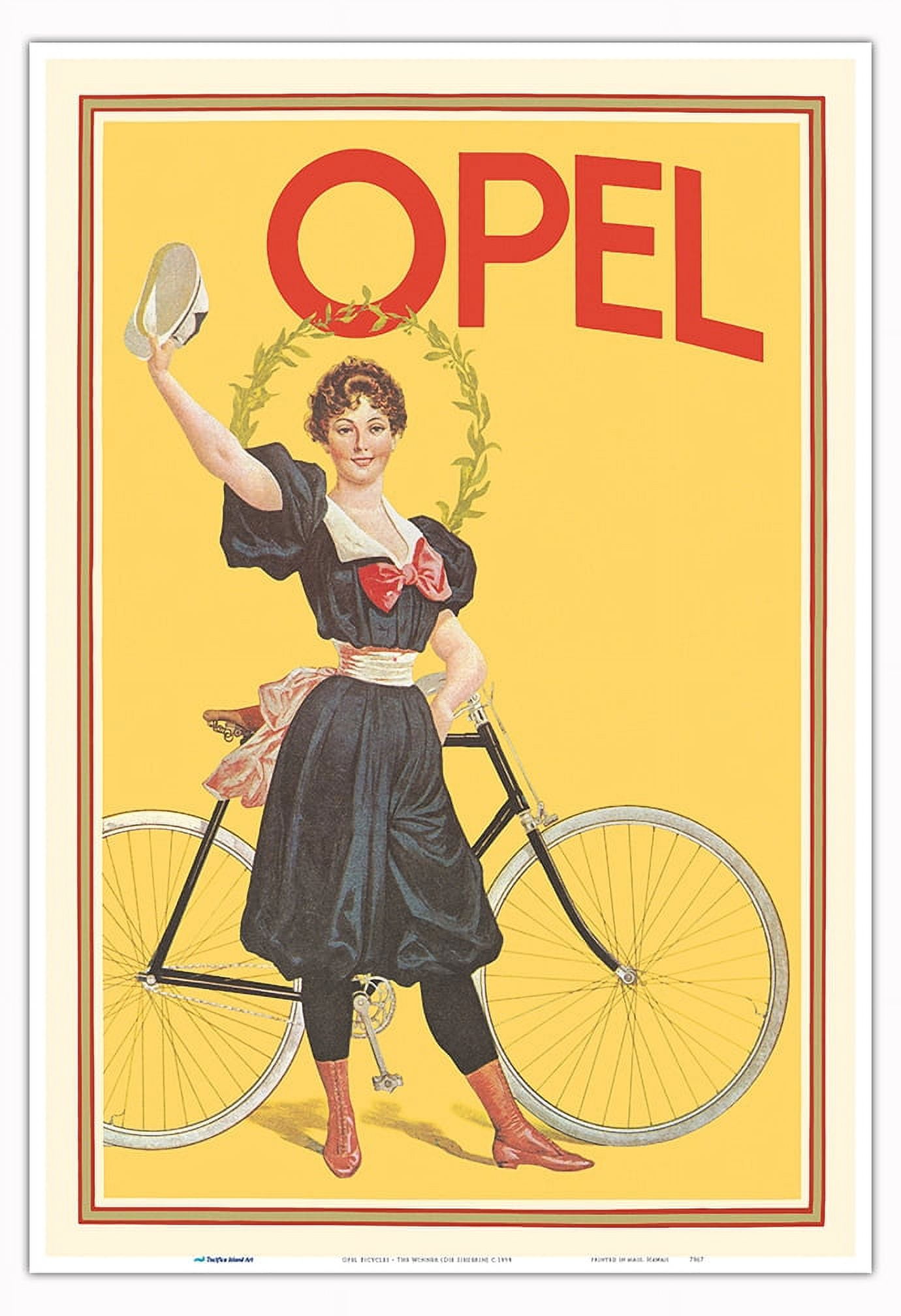 Opel Bicycles - The Winner (Die Siegerin) - Vintage Bicycle Poster c ...