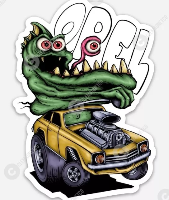 Opel Sticker - Oddrods Odd Rod Muscle Classic Rat Fink Ratfink Parody ...