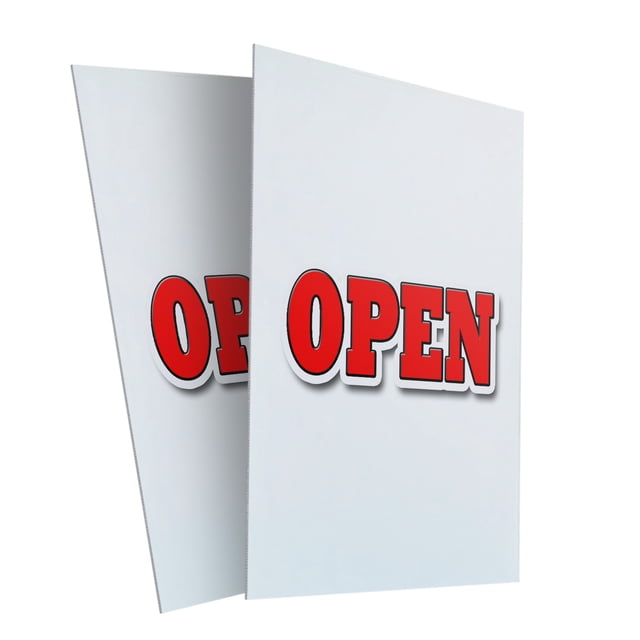 Open (2-PACK) 24" x 36" Plastic Signs | Sign Insert 4mm Corrugated ...