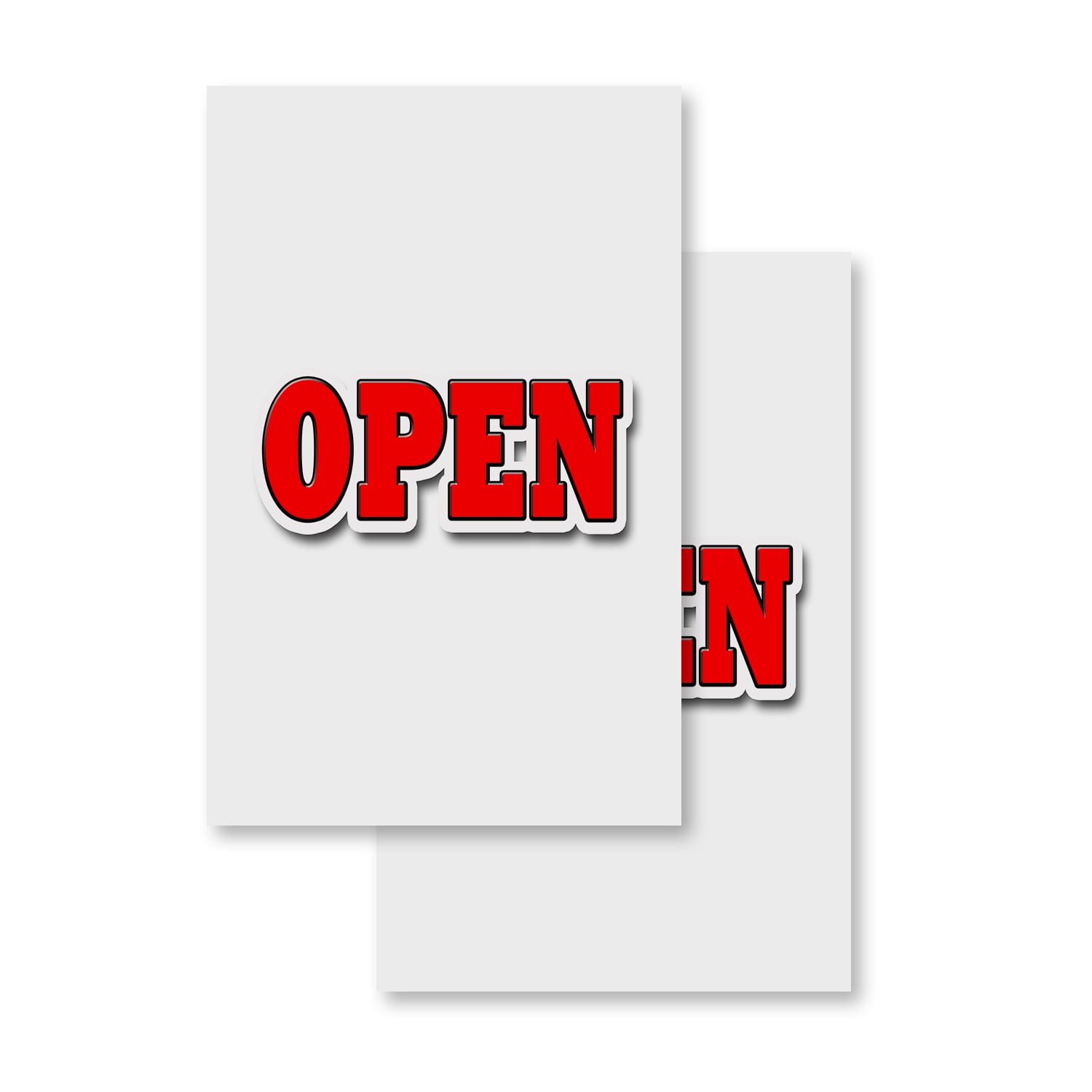 Open (2-PACK) 24" x 36" Vinyl Decals | Sign Insert Peel & Stick Decals ...