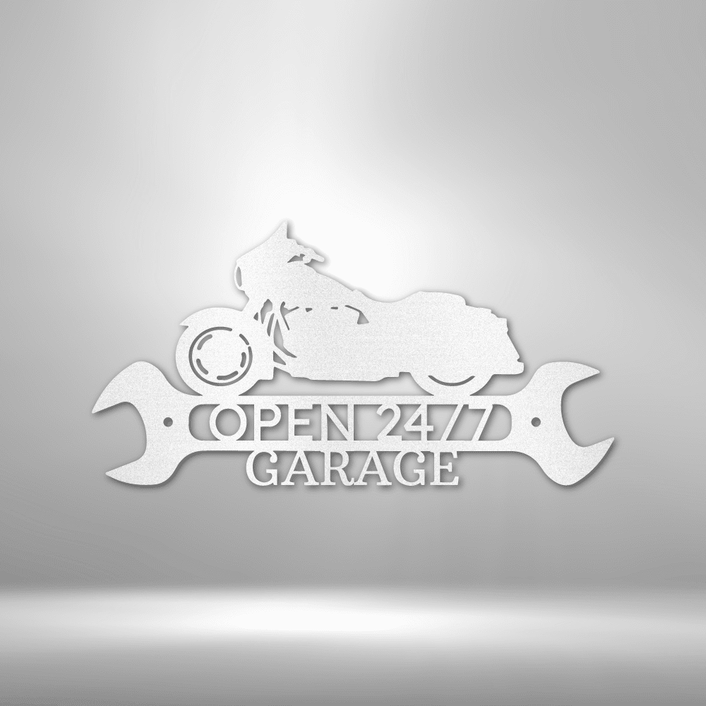 Open 24/7 Garage Steel Sign Laser Cut Powder Coated Home & Office Metal ...