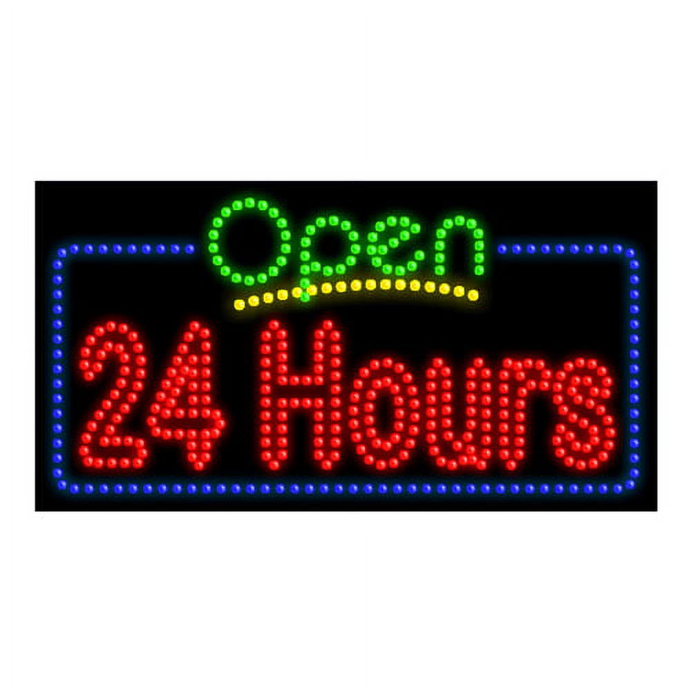 Open 24 Hours-LED Dots Sign Made in USA - Walmart.com