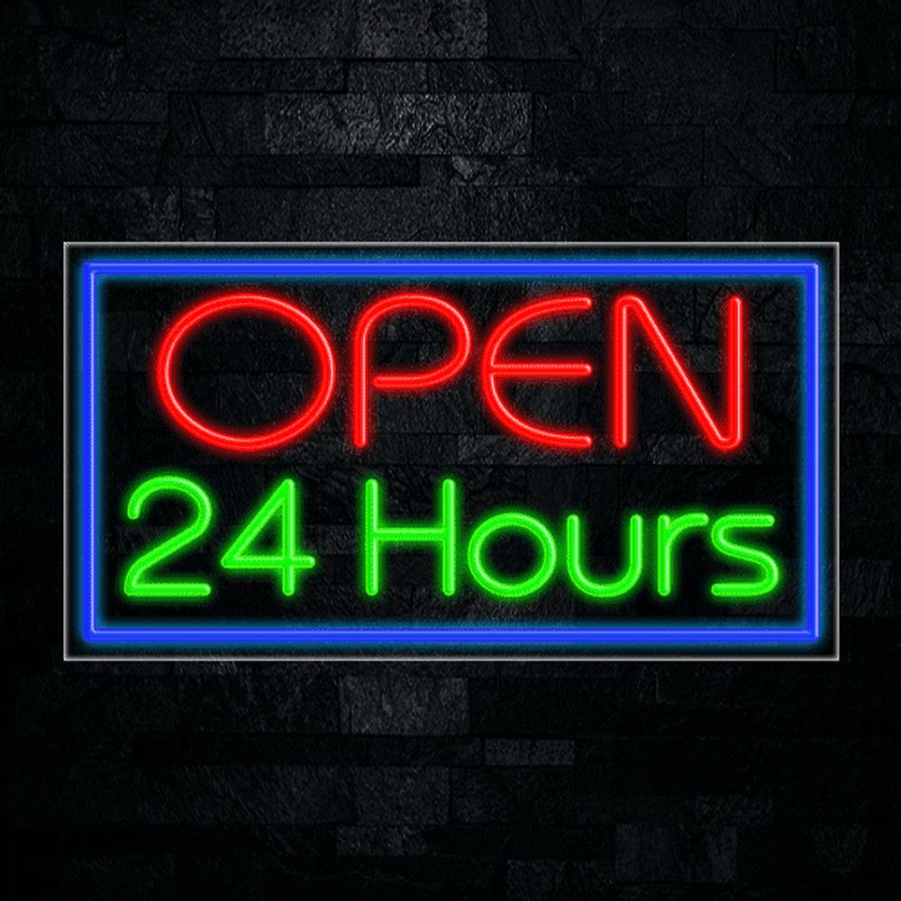 Open 24 Hours-LED Neon Sign 33"L x 18"H #30416 - Walmart.com