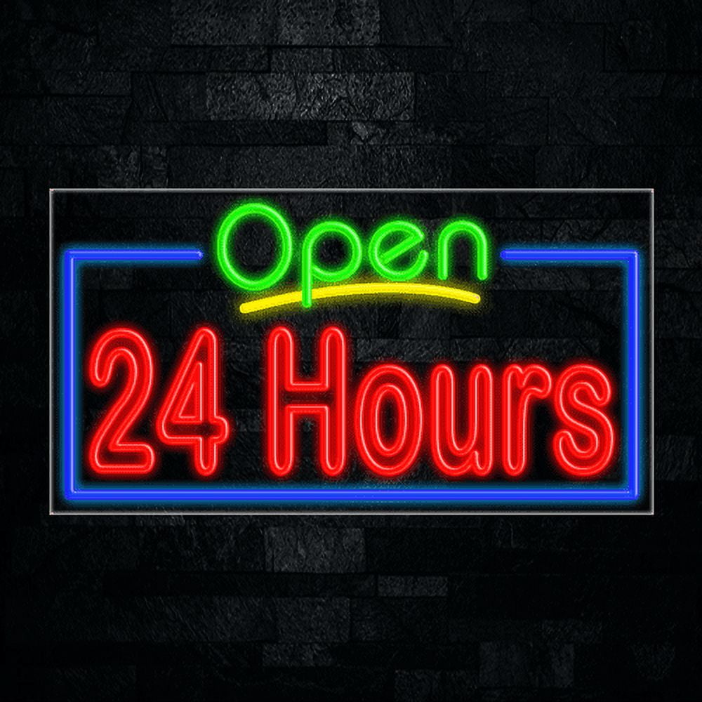 Open 24 Hours LED Neon Sign 33"L x 18"H #35434 - Walmart.com